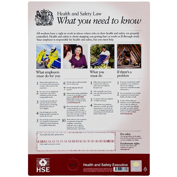 HSE Health & Safety Law Poster A2 | IG Group UK