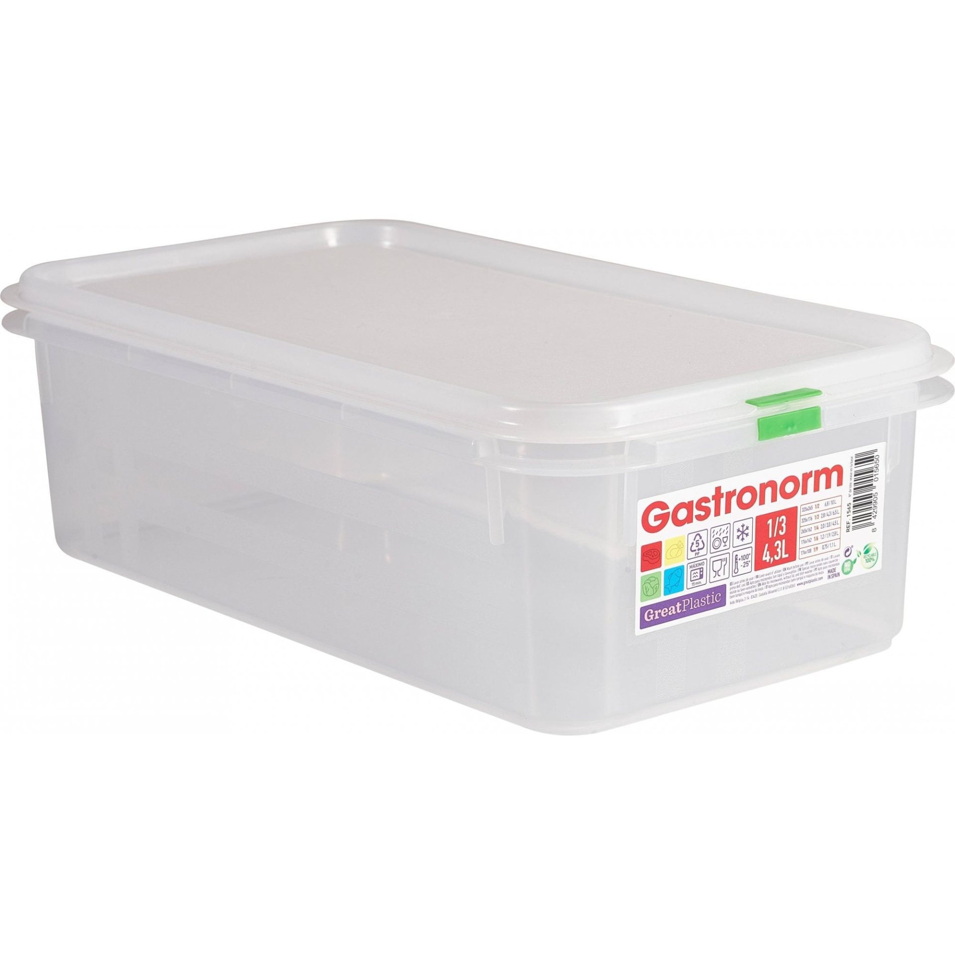 Clear Polypropylene Container GN1/3 100mm | IG Group UK
